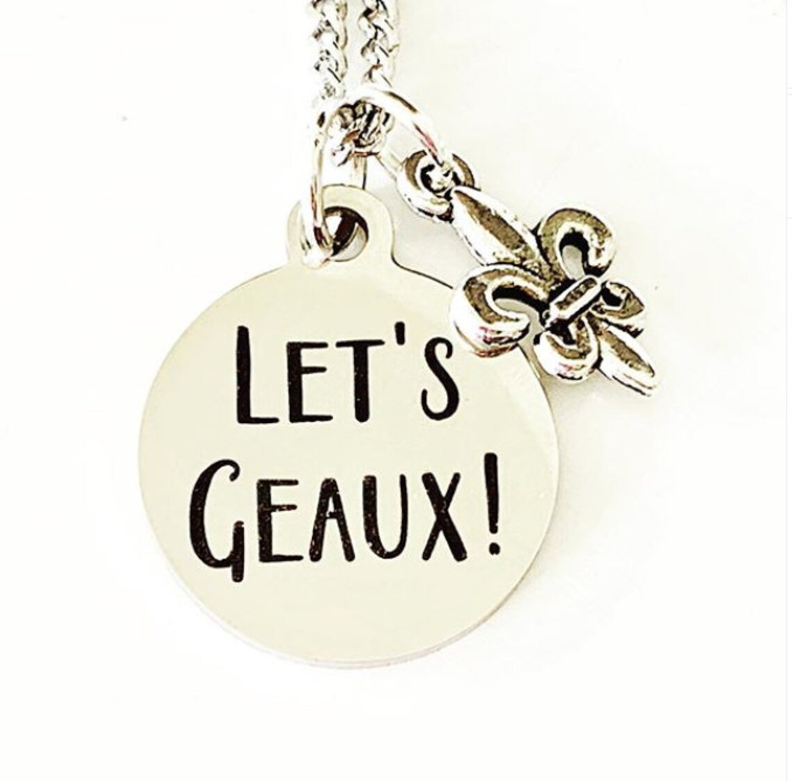 Let's Geaux Saints Football Necklace New Orleans Saint - Etsy