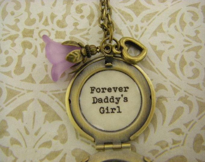 Forever Daddy's Girl Locket Necklace Dad to Daughter - Etsy