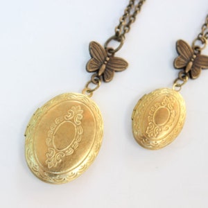 Mother and Daughter Matching Lockets Vintage Lockets With Butterfly - Etsy