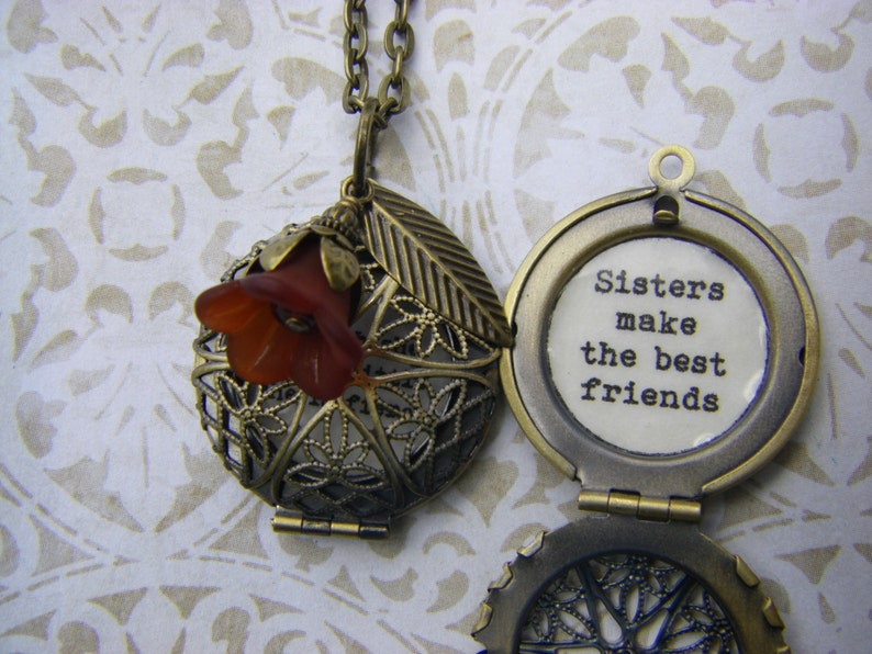 Sister Locket Necklace Sisters Make the Best Friends Fall | Etsy