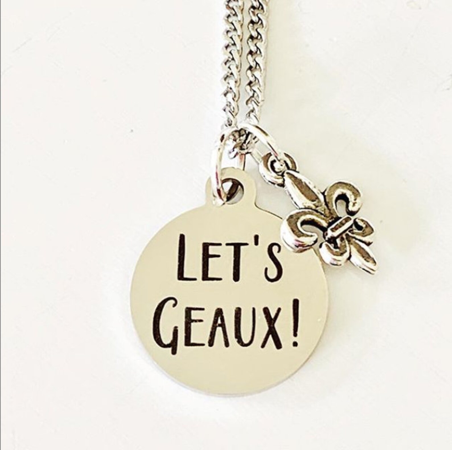 Let's Geaux Saints Football Necklace New Orleans Saint - Etsy