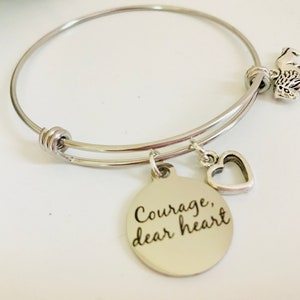 Courage Dear Heart Charm Bracelet C S Lewis Literary Gift Etsy