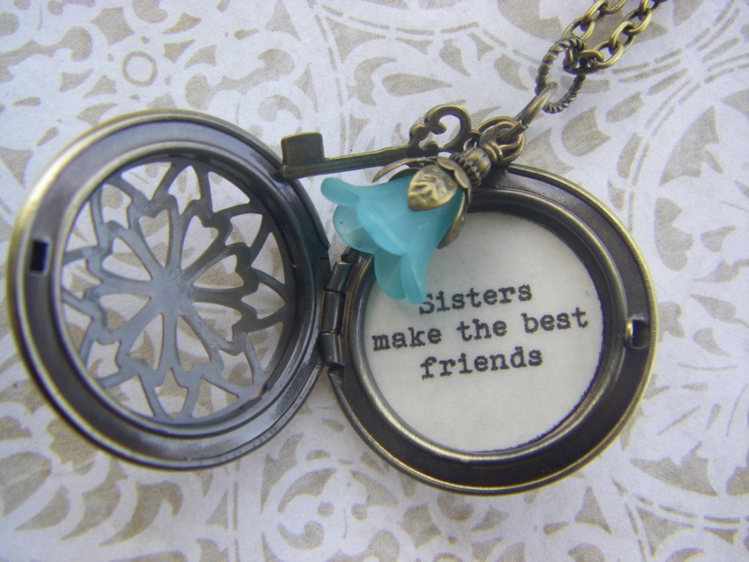 Sister Best Friend Locket Necklace Sisters Make the Best Friends Quote ...