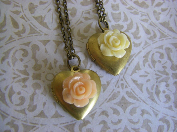 Flower Girl Locket Necklace Will You Be My Flower Girl Heart | Etsy