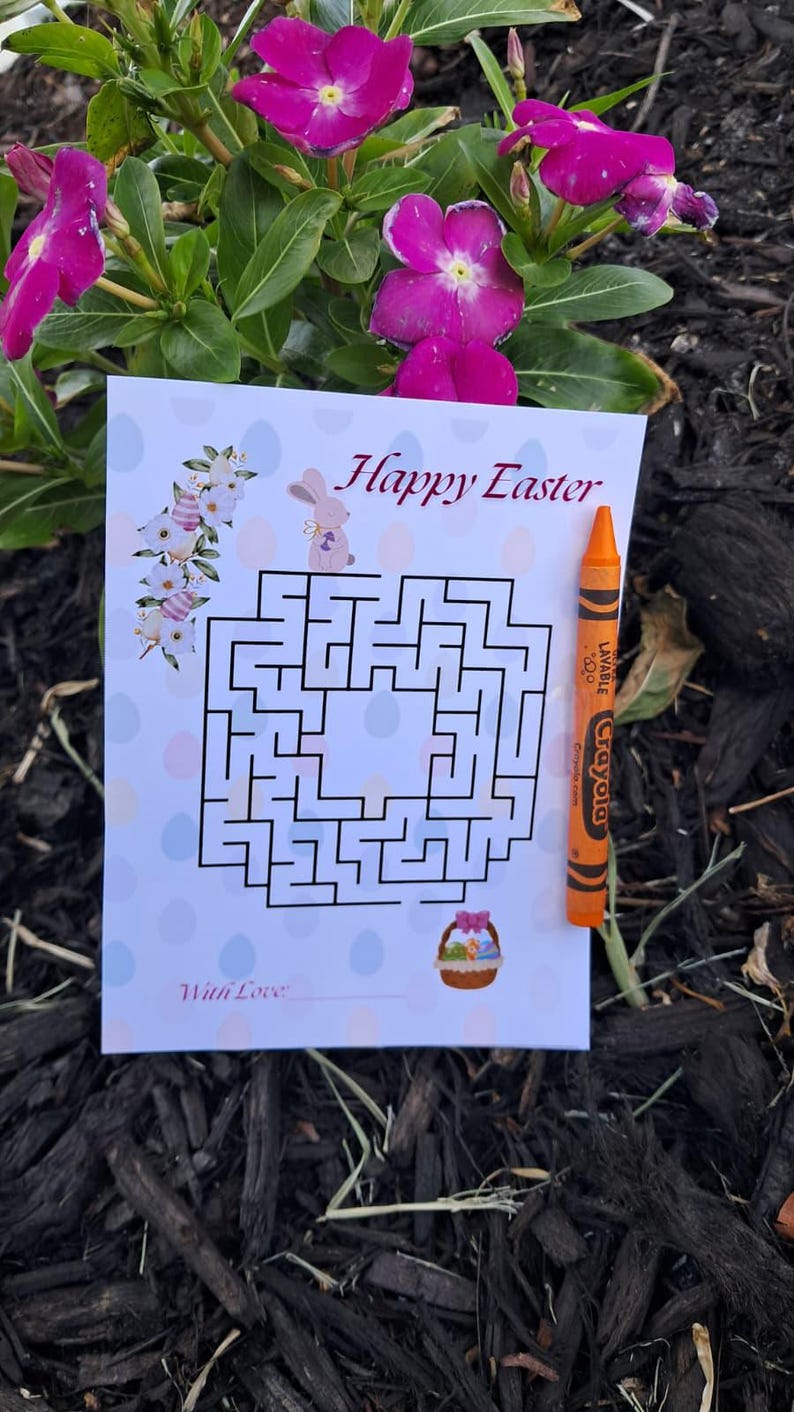 Easter Maze Printable for Kids | Sheet With 4 Cards | Classroom Gift ...