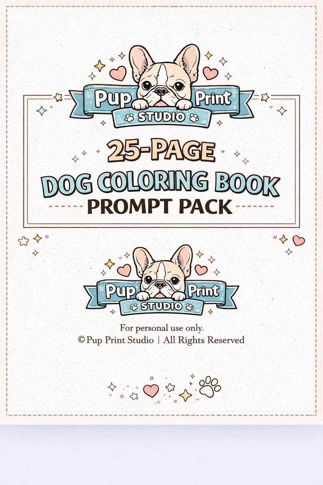Custom Dog Coloring Book AI Prompts | 25 Page Printable (digital ...