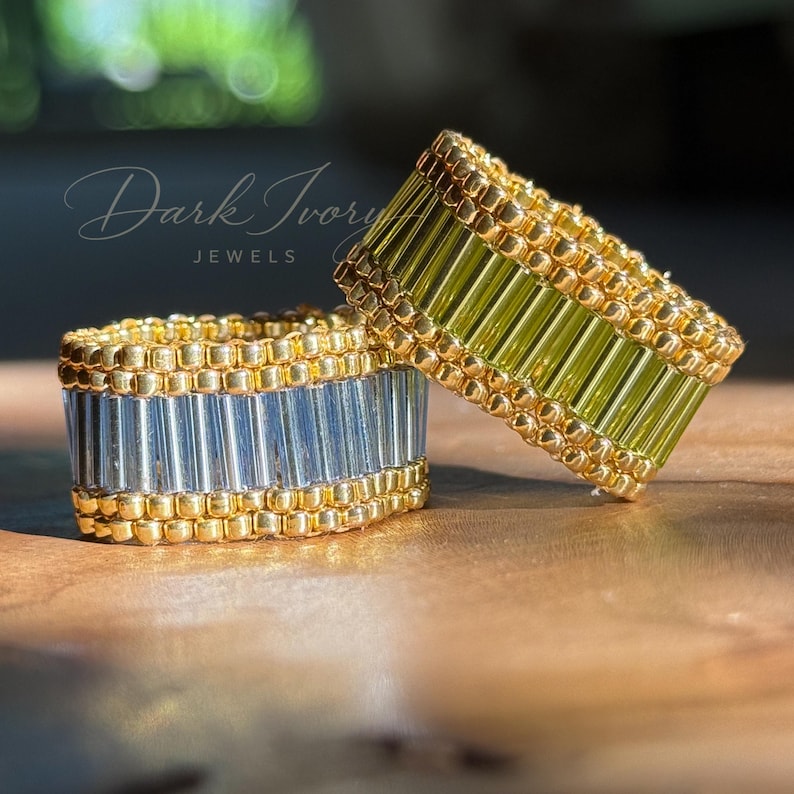 Custom Beaded Ring – Japanese Toho Ring With Crystal Glass Beads - Etsy