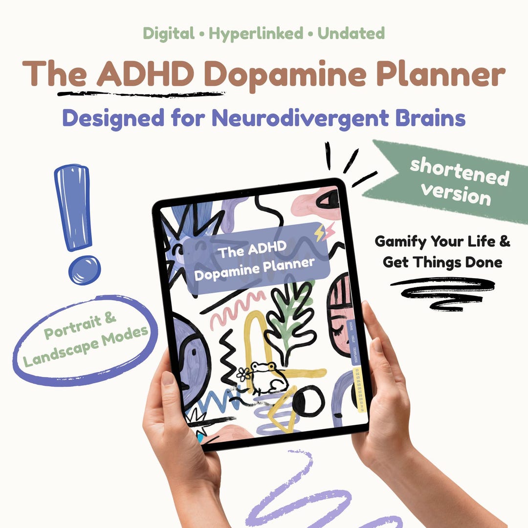ADHD Non-datable 2026 Digital Planner, Undated Productivity Goodnotes ...