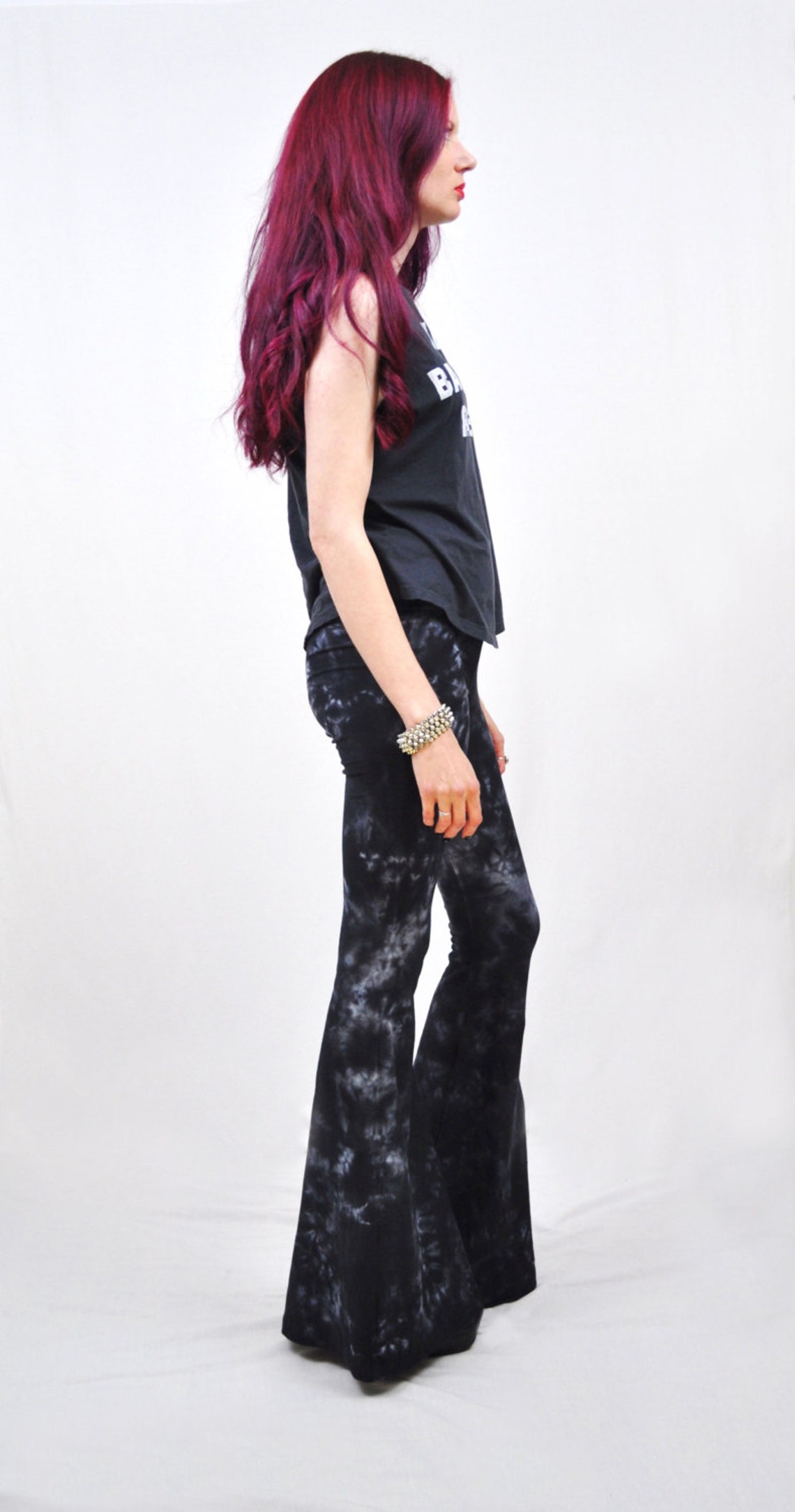 Tie Dyed Bell Bottoms Extra Long High Waisted Bellbottoms Etsy