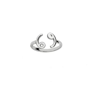 Cancer Zodiac Ring - .925 Sterling Silver Astrology Horoscope Ring ...