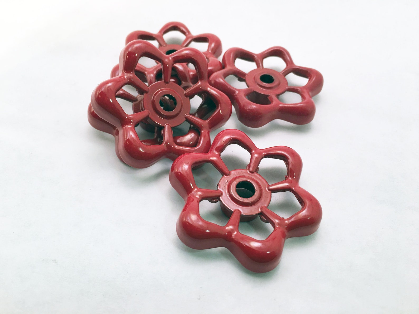 Valve Handles for Craft Projects Set of 5 Red Finish - Etsy