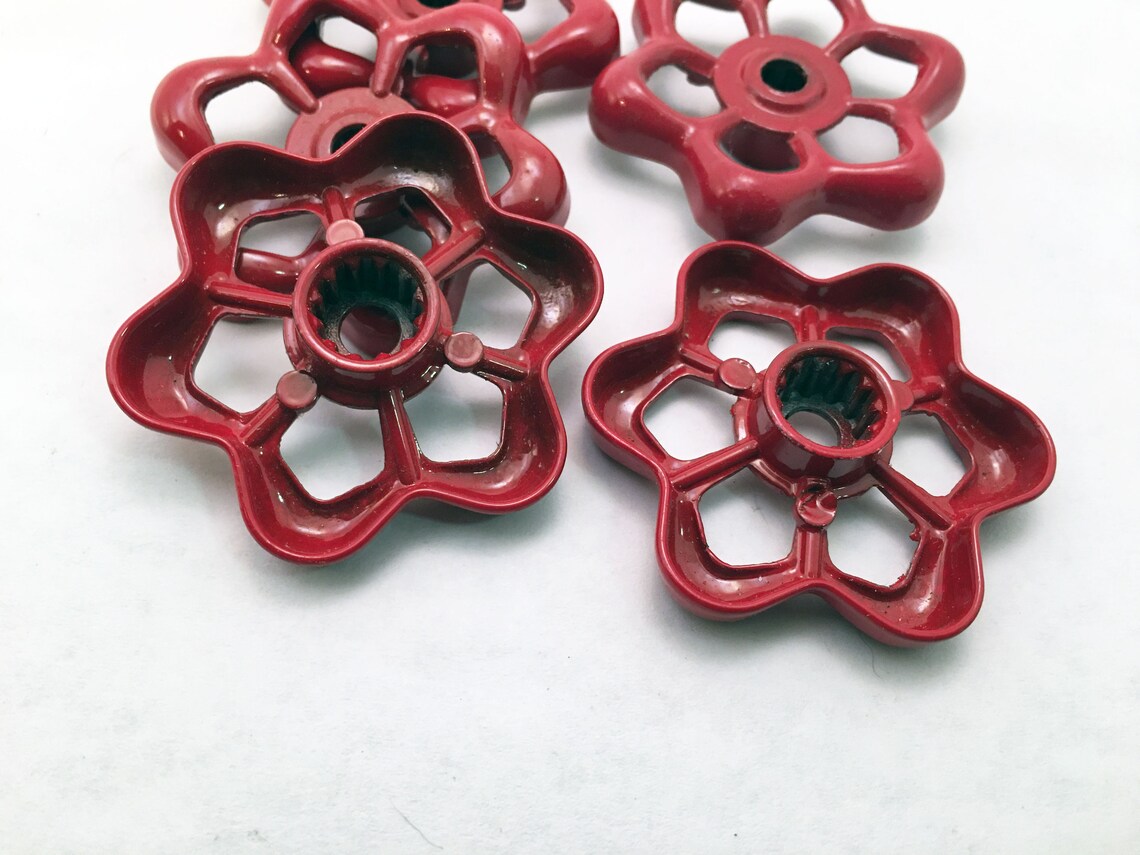 Valve Handles for Craft Projects Set of 5 Red Finish - Etsy