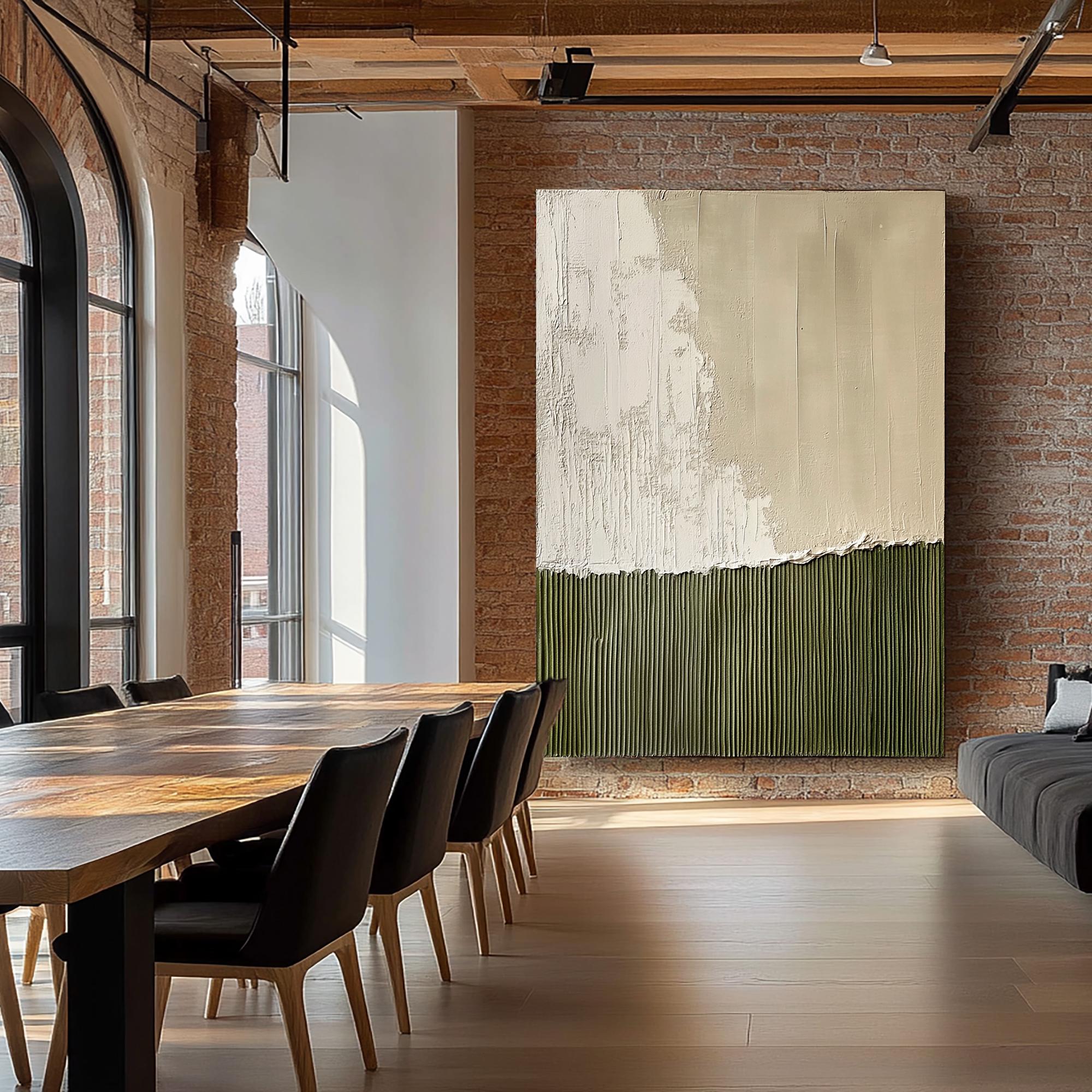 Large Japandi Textured Wall Art, Sage Green Minimalist Abstract ...