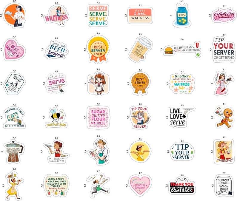 100pcs Server Stickers Funny -waterproof Vinyl Stickers for Water ...