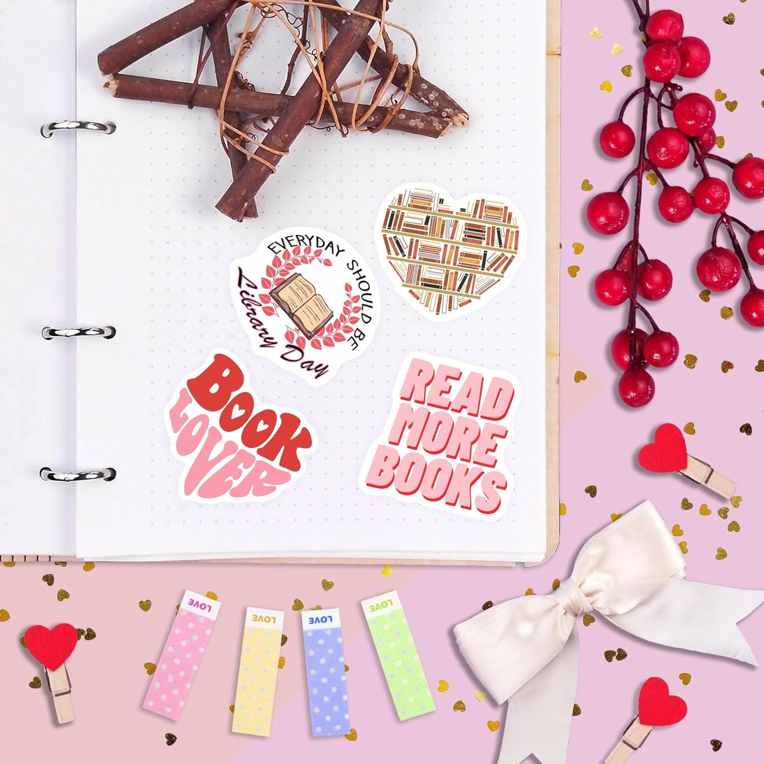 40 Pcs Library Stickers Sheets -waterproof Vinyl Stickers for Water ...