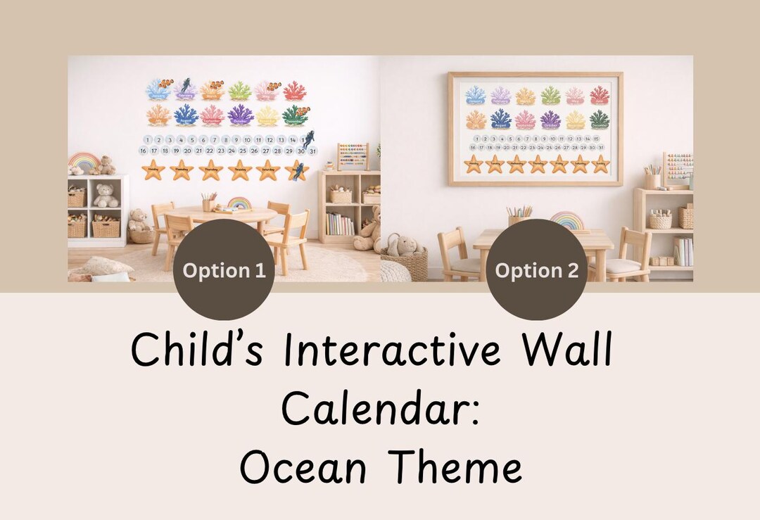 Child's Interactive Wall Calendar: Ocean Theme - Etsy