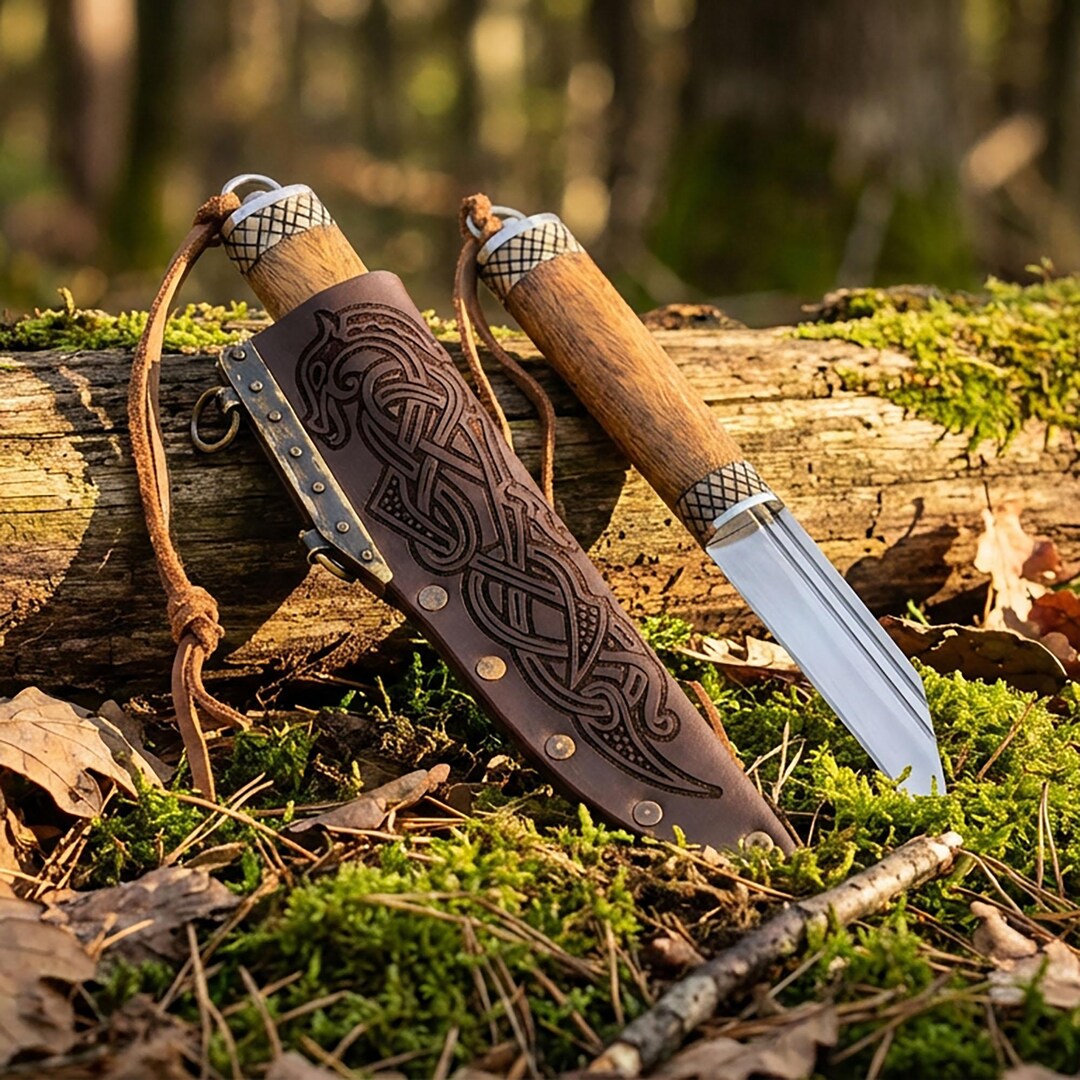 Fjord Forge Huntsman’s Hadseax Knife – Hand Forged Viking Seax Wood ...