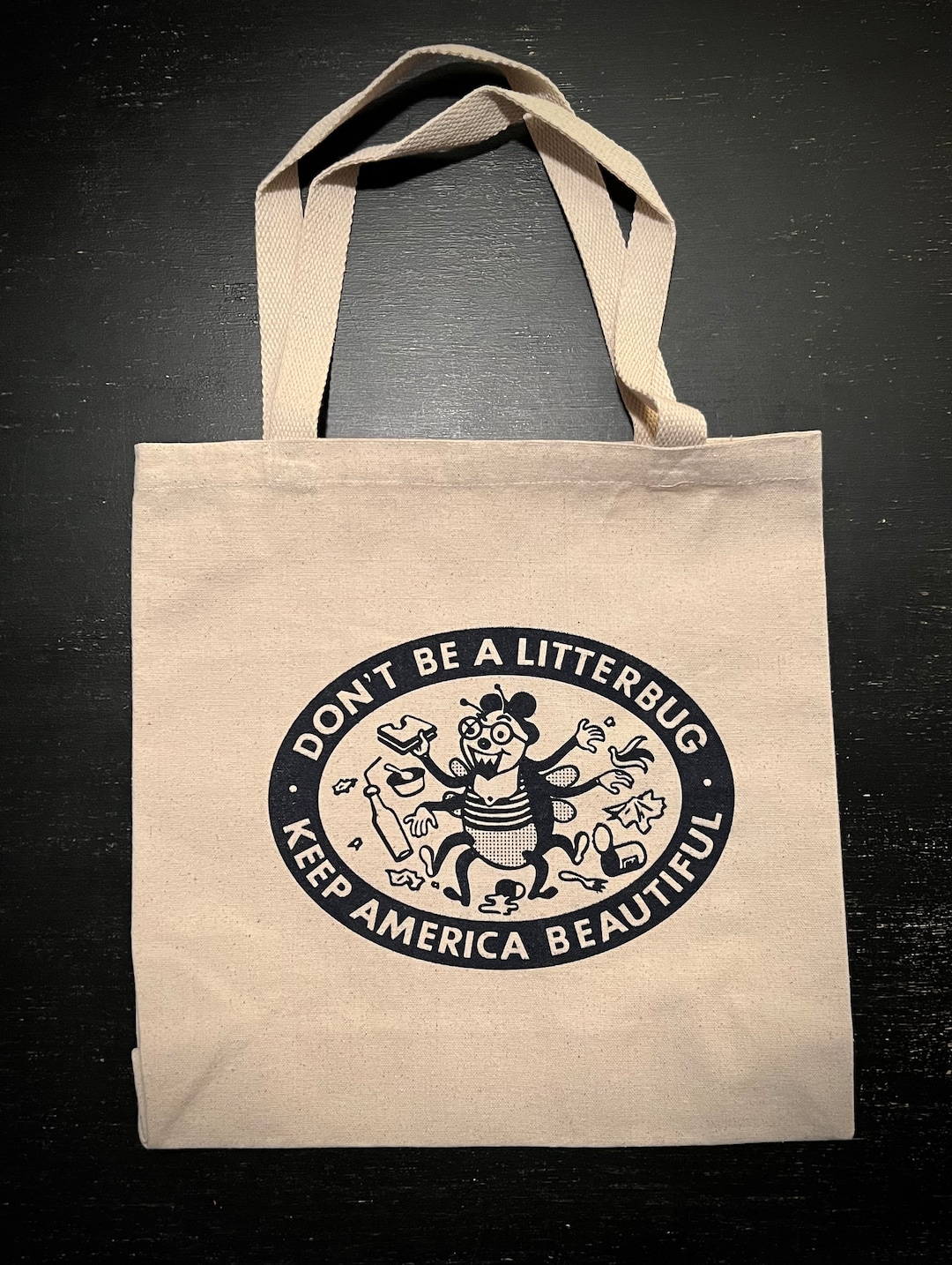 Don't Be A Litterbug - Keep America Beautiful TOTE BAG - Retro Anti ...