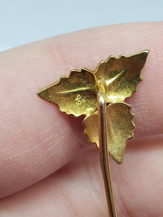 Black Hills Gold 10k Triple Leaf Grape Stick Pin - Gem