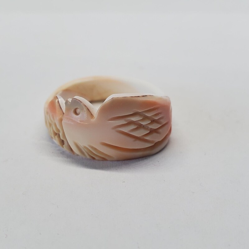 Carved Shell Ring - Etsy