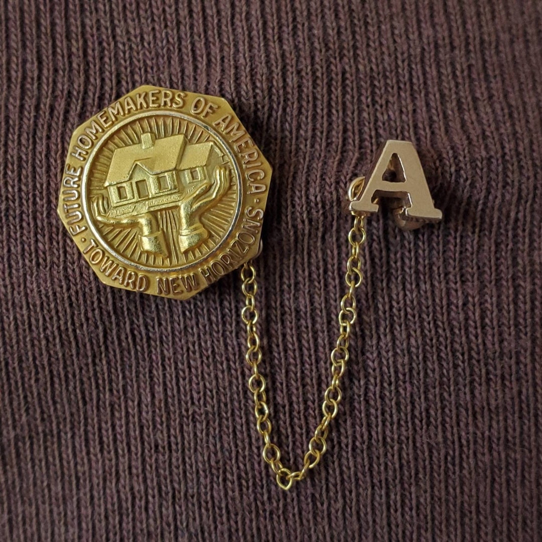 10k Future Homemakers of America Solid Gold Lapel Pins With Chain - Etsy
