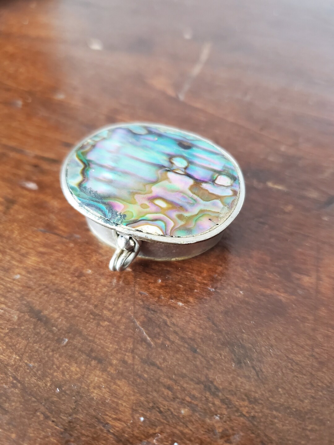 Vintage Mexican Alpaca Abalone Shell Oval Pill Box - Etsy