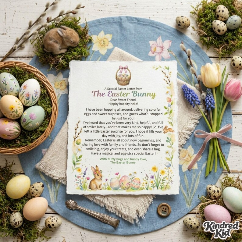 Personalized Easter Bunny Letter Canva Template | Printable Letter From ...
