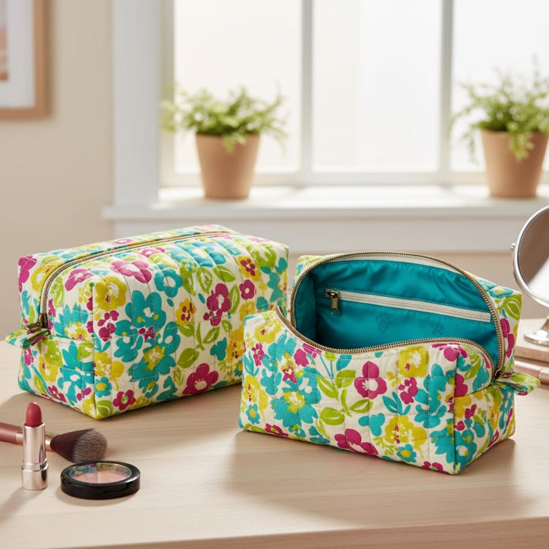Cosmetic Pouch Sewing Pattern | DIY Makeup Bag, Travel Size (PDF ...