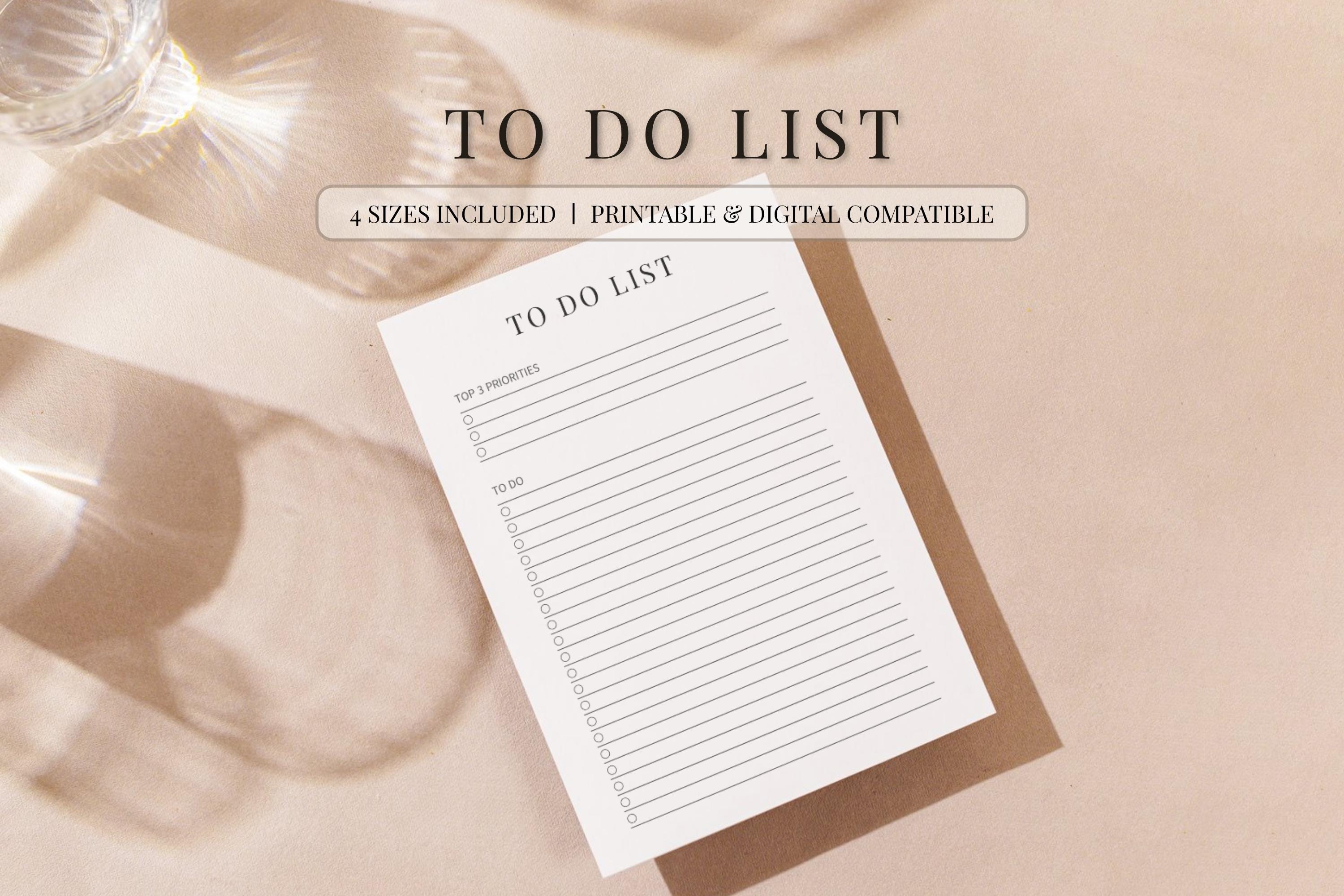 Minimalist to Do List Printable | Daily Task Tracker | Productivity ...