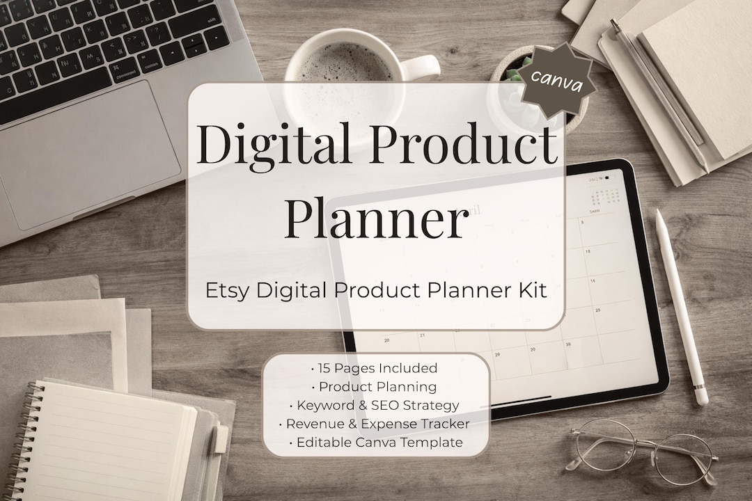 Digital Product Planner Canva Template | Etsy Seller Planner | Product ...
