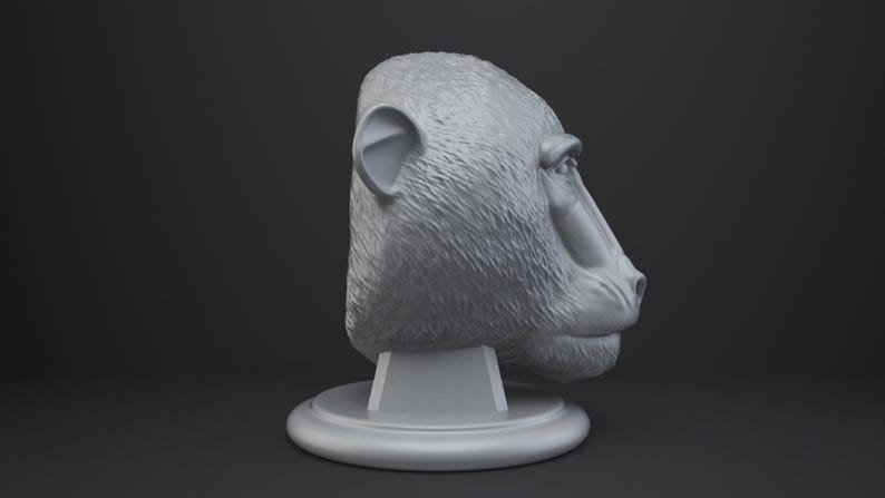 Baboon Bust 3D Model | CNC & 3D Printing (digital Download) - Etsy