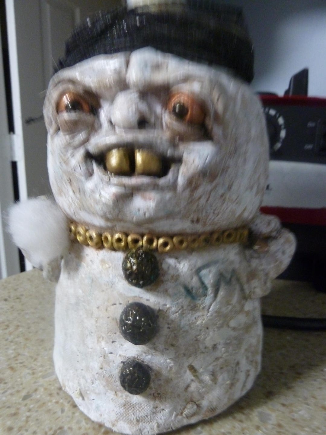 Creepy Gangster Snowman Candy Jar Container: Gold Teeth Stash Jar - Etsy
