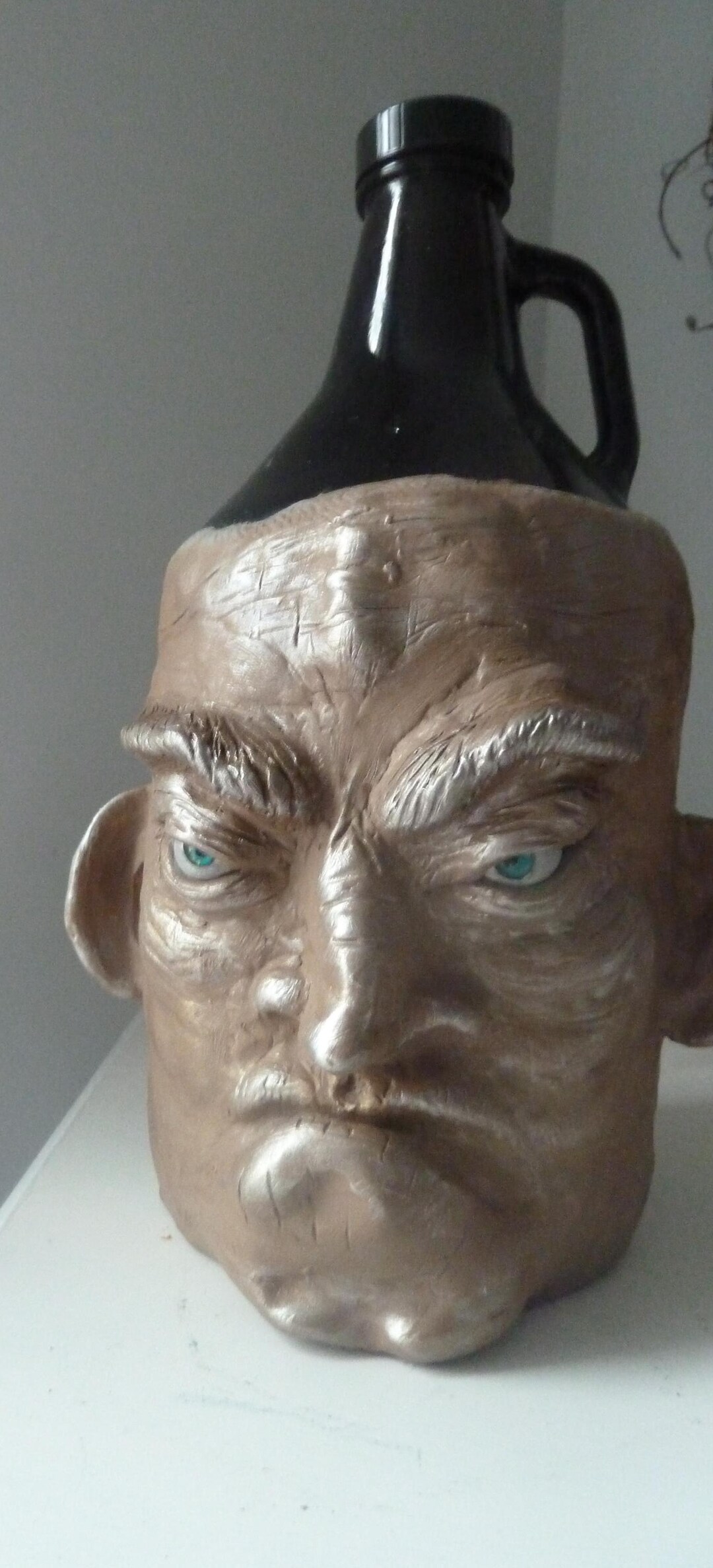 Golden Man Growler Jug-face Jug Wine Beer Unique Glass Storage Jug Head ...