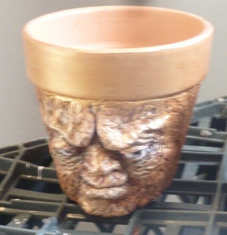 Golden Croc Face Planter 4.5-inch Planter Hand Sculpted Planter ...