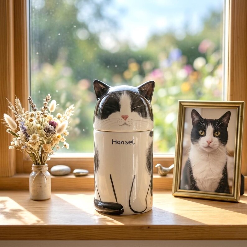 Custom Cat Portrait Urn,personalized Cat Urn, Cat Memorial Urns, Specal ...