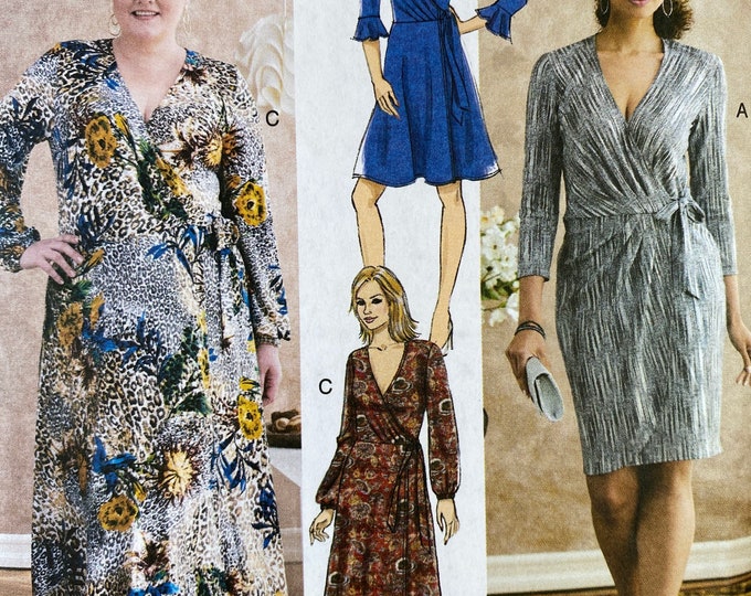 Uncut Butterick 6703 Wrap Dress Sewing Pattern Size 8, 10, 12, 14, 16 ...