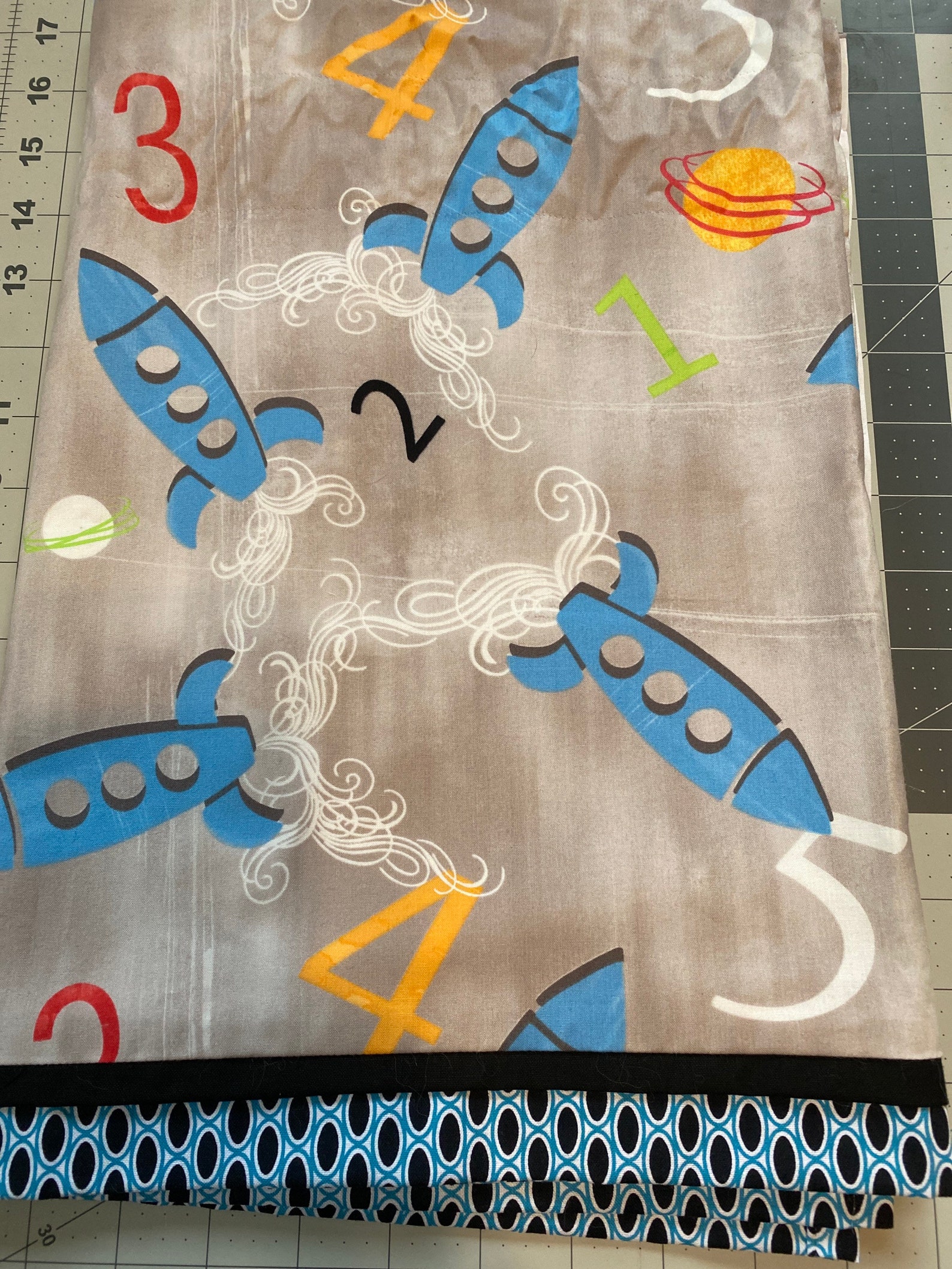 Custom 42 X 15 Lined 2 Panels Rockets Gray Blue Mid Century - Etsy