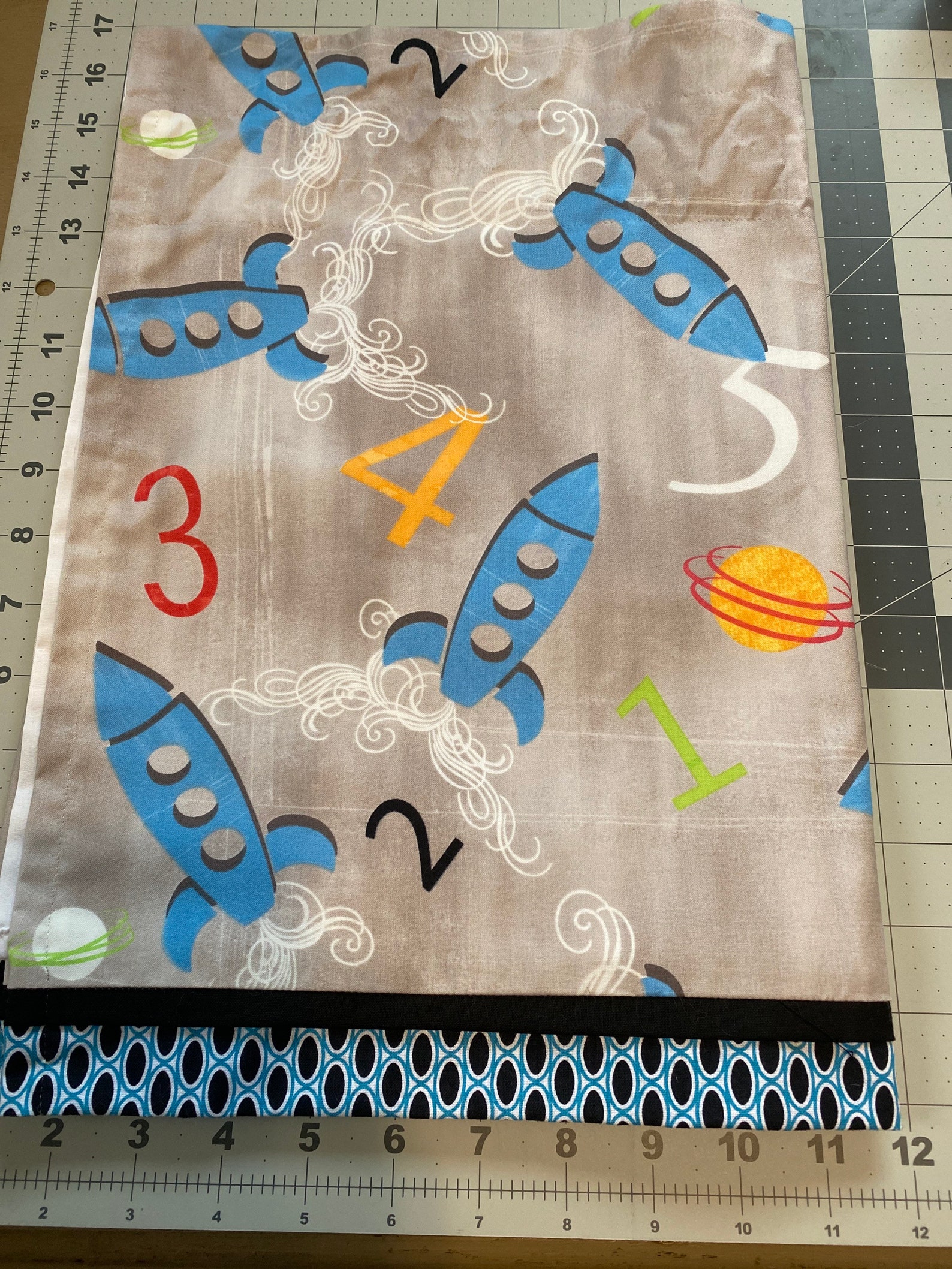 Custom 42 X 15 Lined 2 Panels Rockets Gray Blue Mid Century - Etsy