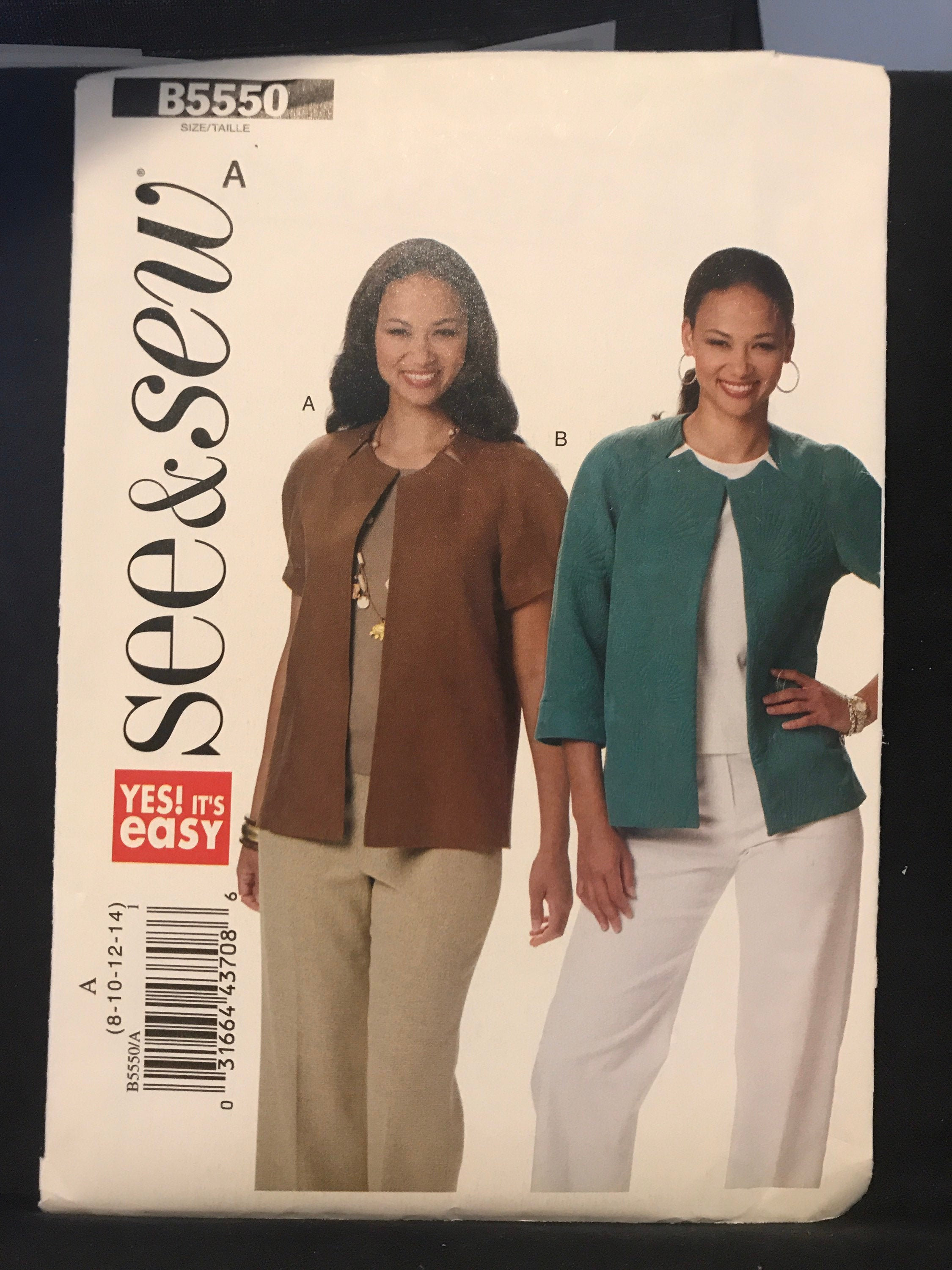 Uncut See & Sew Easy Unlined Jacket Sewing Pattern B5550 - Etsy