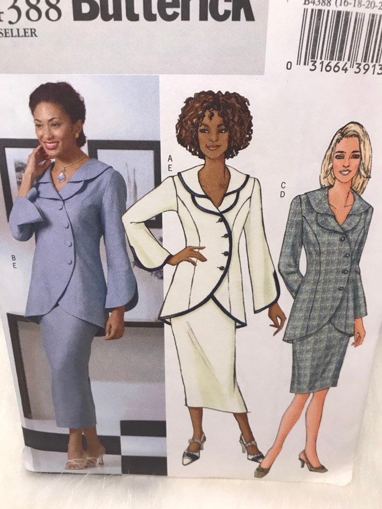 Uncut Butterick Jacket Skirt Suit Sewing Pattern B4388 Plus - Etsy