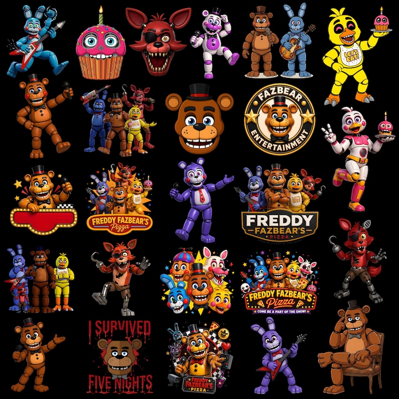 Five Nights at Freddys PNG Bundle, FNAF Characters Png, Horror Game ...