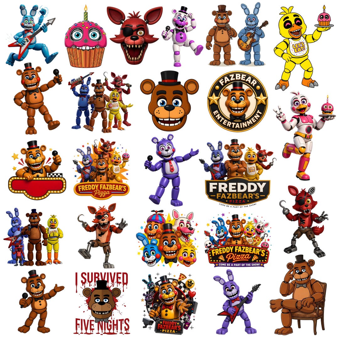 Five Nights at Freddys PNG Bundle, FNAF Characters Png, Horror Game ...