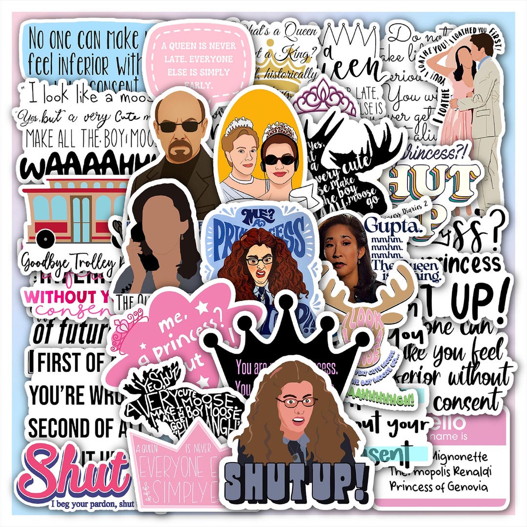 Princess Stickers Sheet Diaries Quotes – Waterproof Vinyl Decals 40 ...