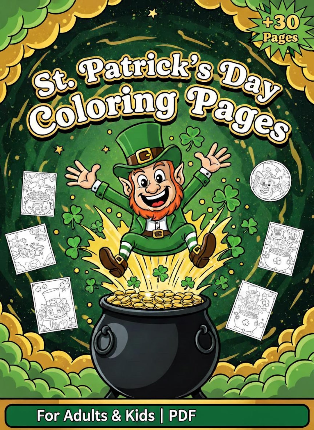 Bold and Easy St. Patrick's Day Coloring Book for Adults & Kids ...