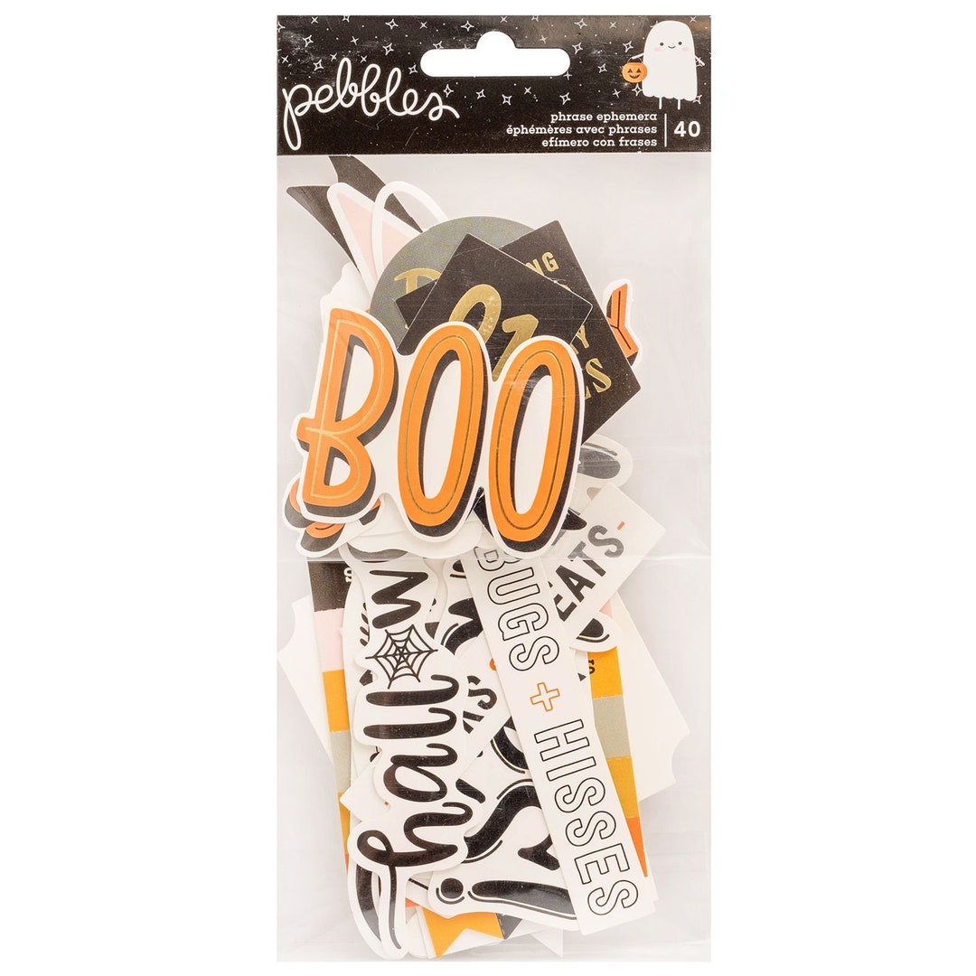 Pebbles Spooky Phrase Ephemera by American Crafts Halloween - Etsy