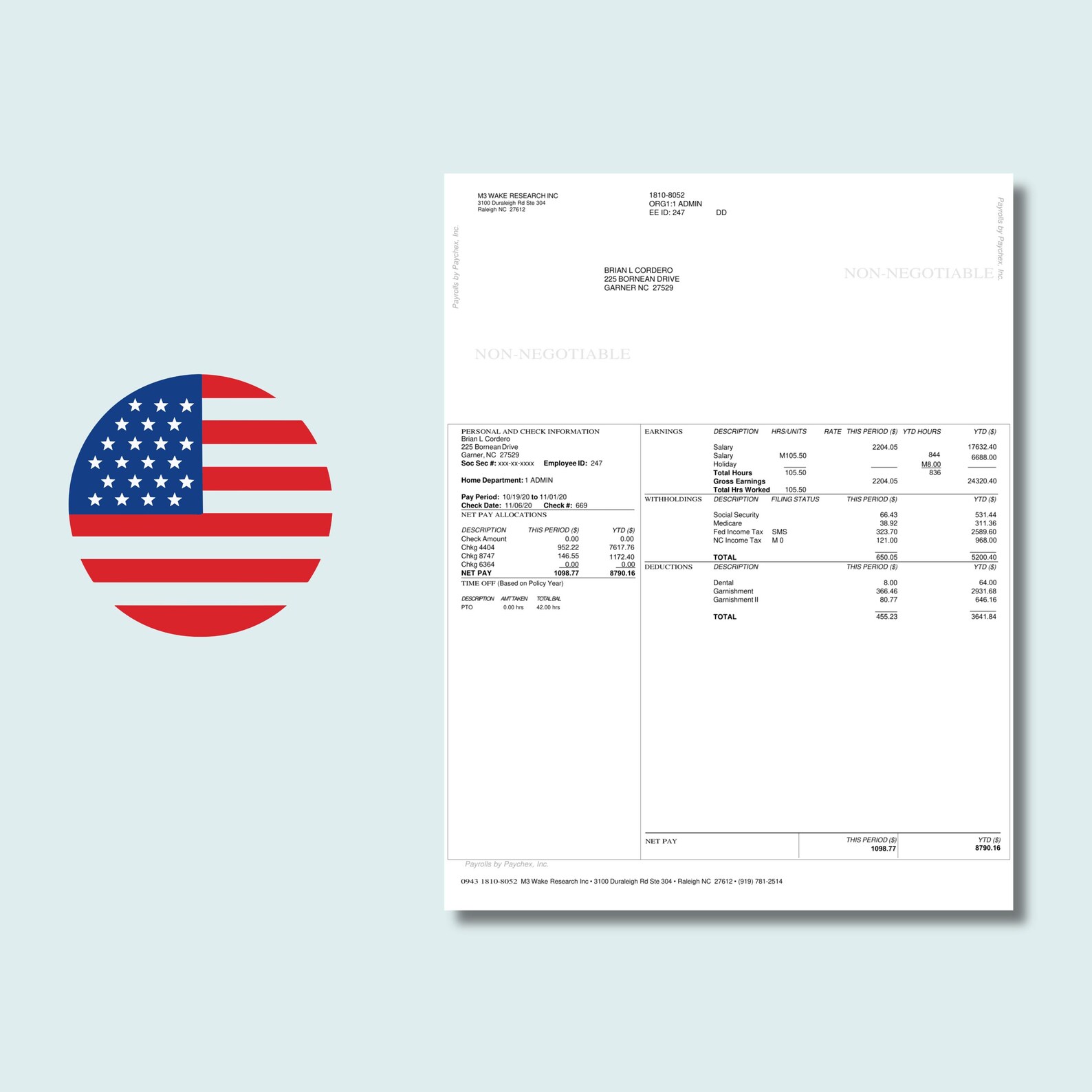 Employee Pay Stub Template Editable PDF, Simple Salary Slip Template ...