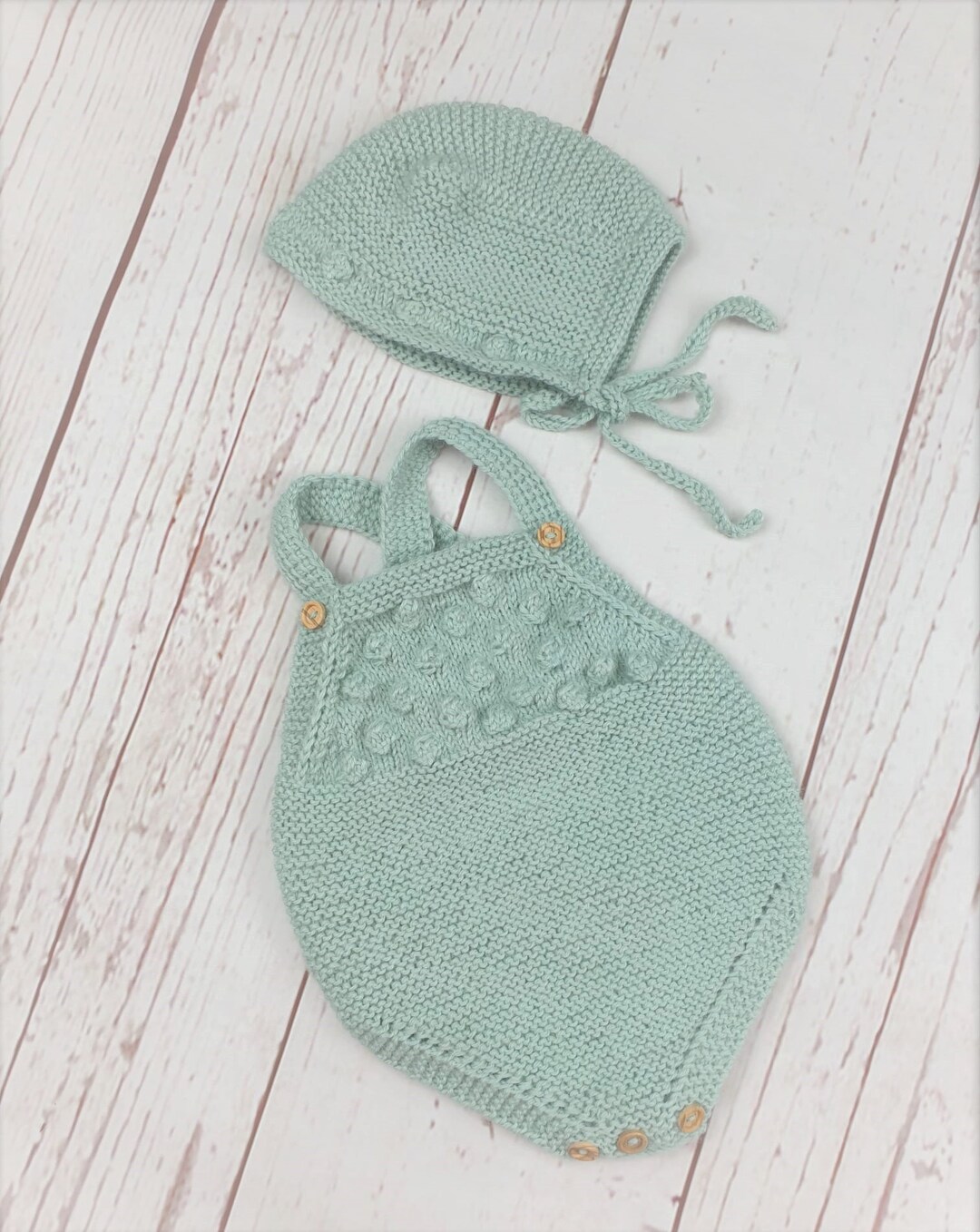 Baby Bobble Hand Knitted Outfit,hand Knitted Baby Set,unisex Merino ...