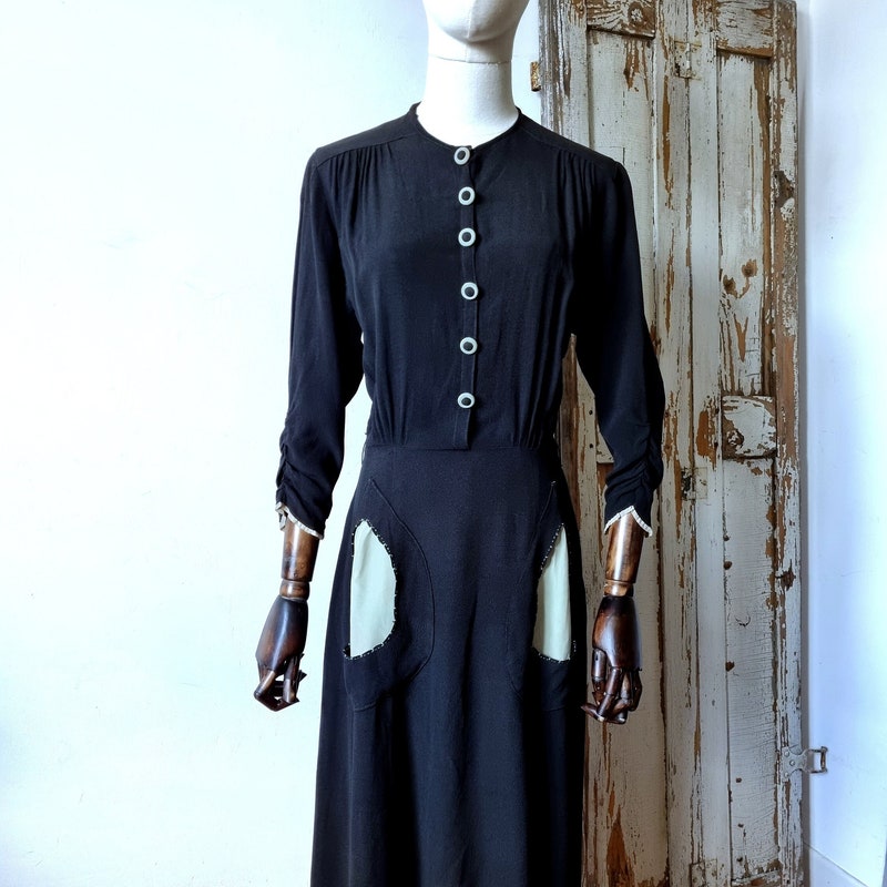 40's gree dress - Etsy Italia