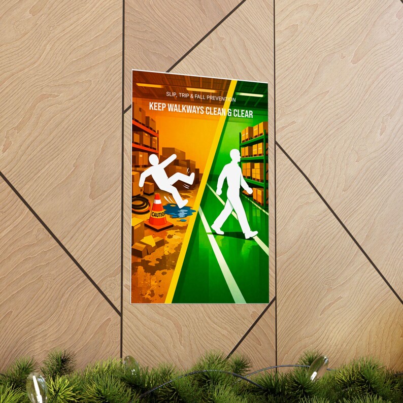Warehouse Safety Poster | Keep Walkways Clean, Slip Trip Fall ...