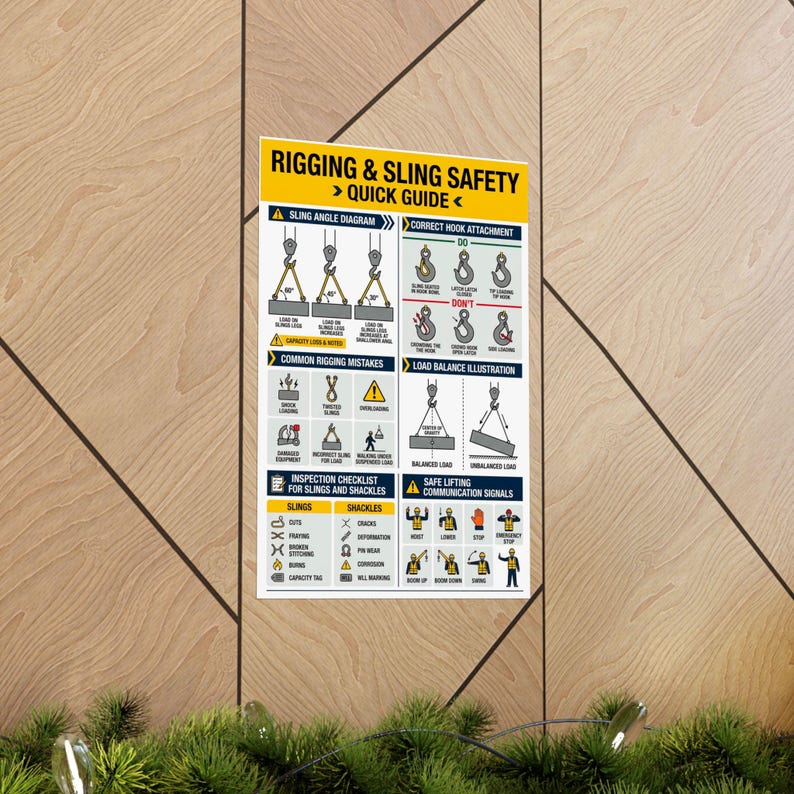 Rigging & Sling Safety Quick Guide Poster | Matte Vertical Poster - Etsy